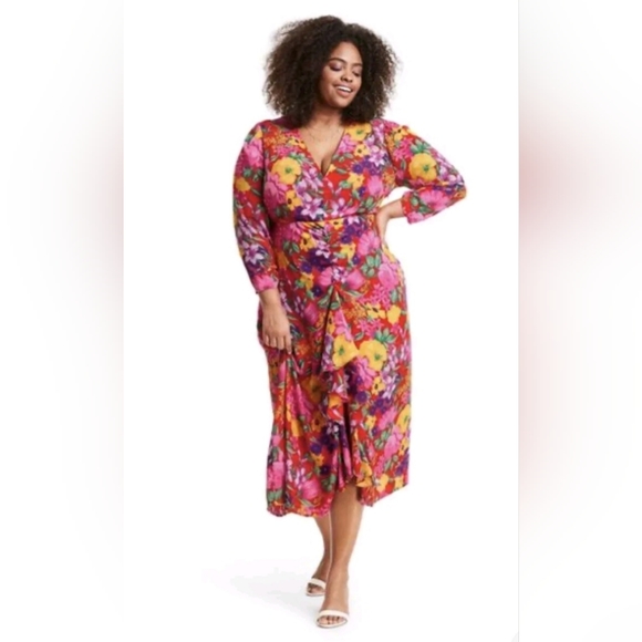 RIXO | Dresses | Rio X Target Plus Size 2w Open Back Pink Floral Dress ...